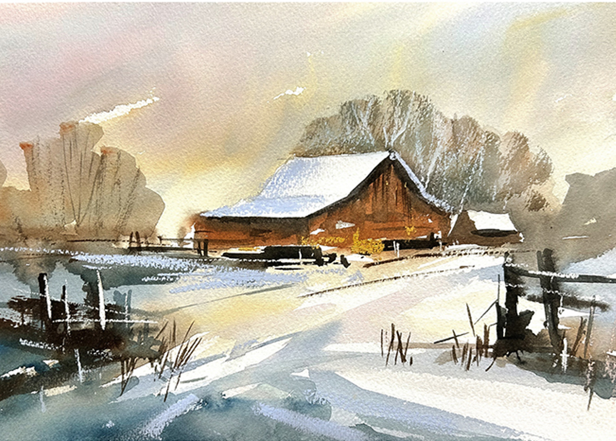 Snowscene – LES DARLOW FINE ART